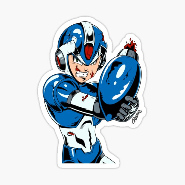 "MegaMan" Sticker by jayverd | Redbubble