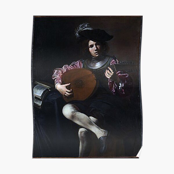 "Lute player painting" Poster by guitarist-world | Redbubble
