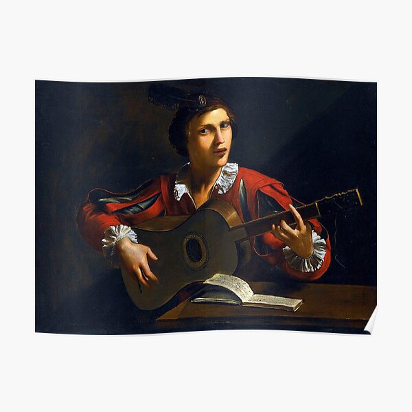 "Pietro Paolini - A guitar player seated in an interior" Poster for ...