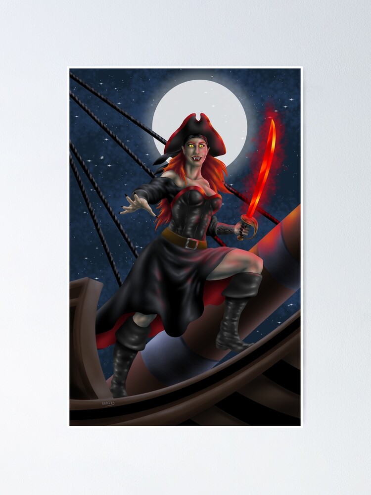 "Custom Artwork Commission For Black Kat The Vampirate" Poster by ...