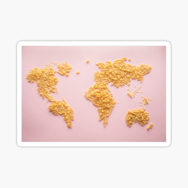 "Macaroni world map" Sticker by Alexandropulos | Redbubble