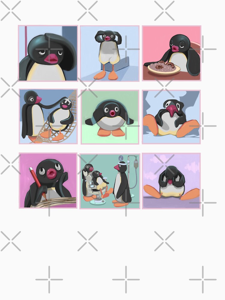 "Pingu Sad Chronic illness sticker set" T-shirt for Sale by artbysavi ...