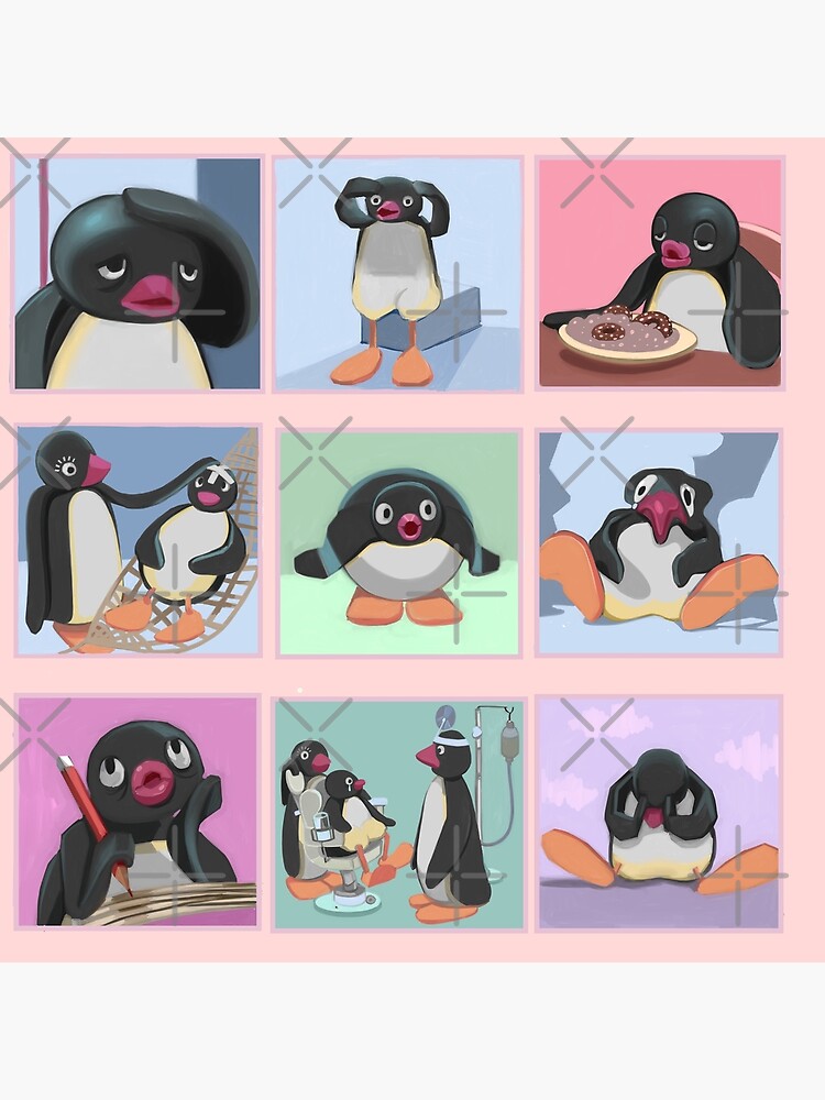 "Pingu Sad Chronic illness sticker set" Poster for Sale by artbysavi ...