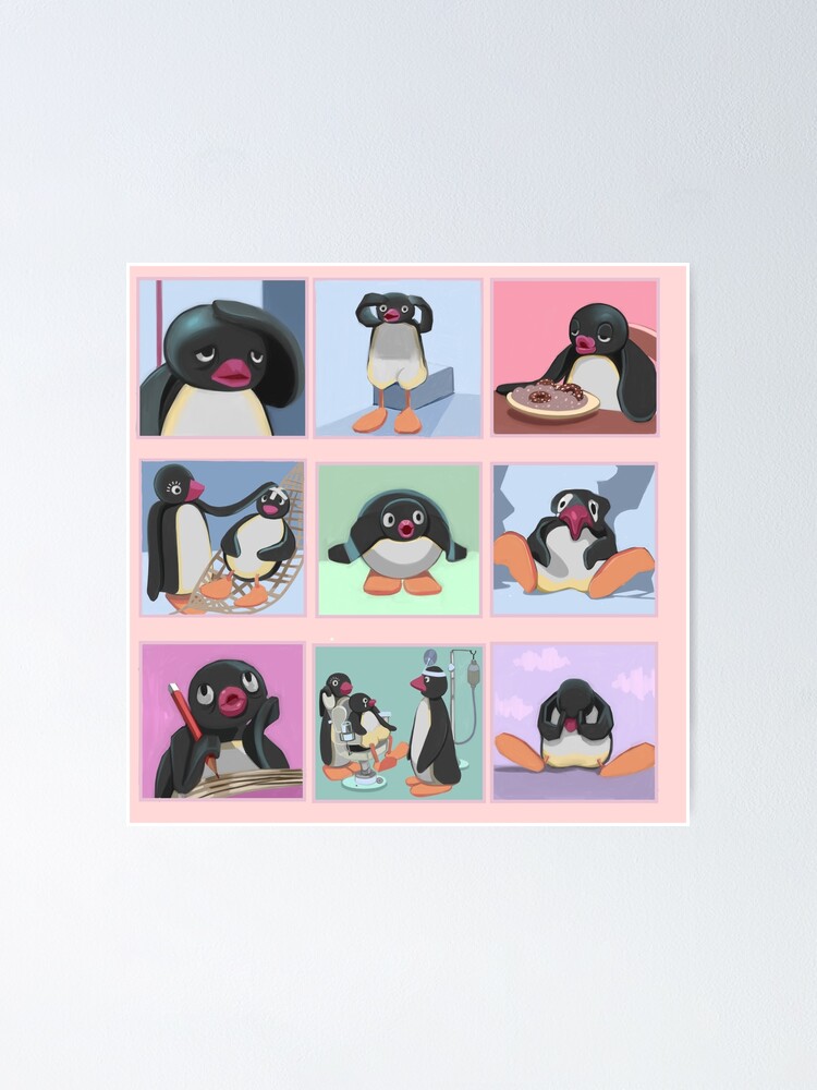 "Pingu Sad Chronic illness sticker set" Poster for Sale by artbysavi ...