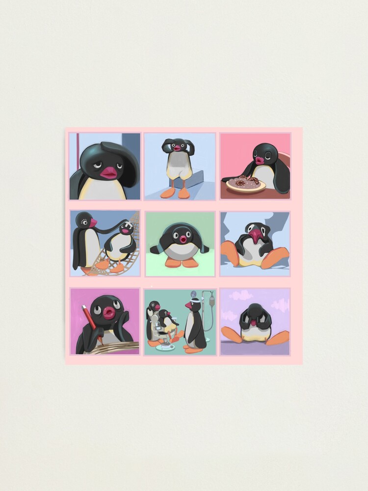 "Pingu Sad Chronic illness sticker set" Photographic Print for Sale by ...