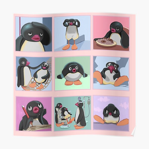 "Pingu Sad Chronic illness sticker set" Poster for Sale by artbysavi ...