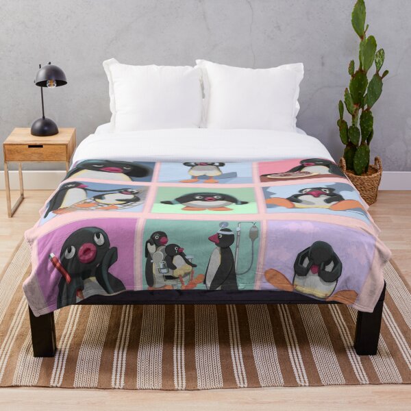 "Pingu Sad Chronic illness sticker set" Throw Blanket for Sale by ...