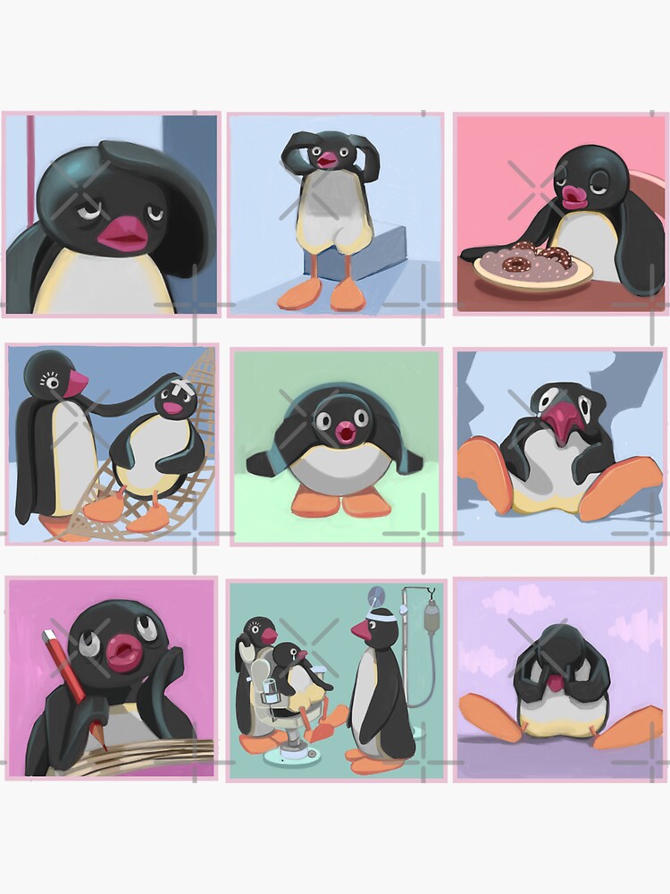"Pingu Sad Chronic illness sticker set" Sticker for Sale by artbysavi ...