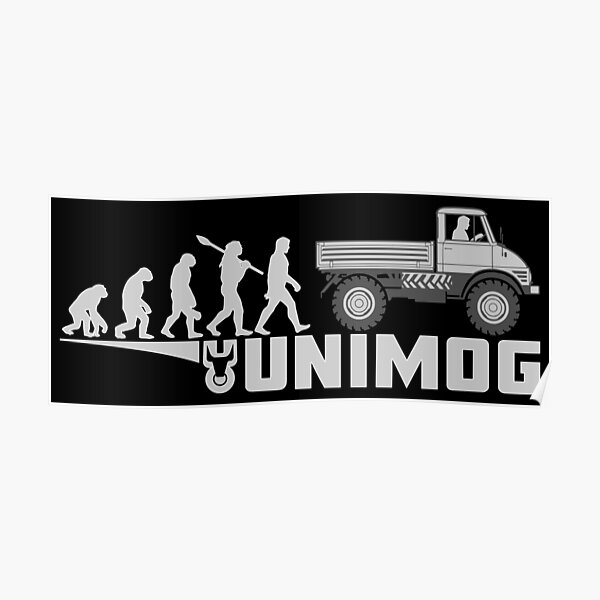 "UNIMOG Evolution of Mankind (dark background)" Poster by Groenendijk ...