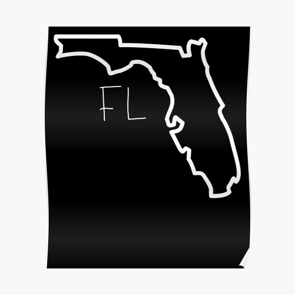 "State of Florida FL Abbreviation Outline" Poster for Sale by Hpabedi ...