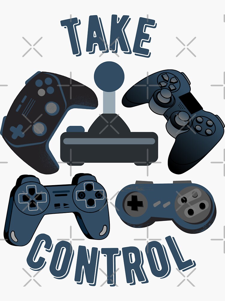 "Take Control Video Game Controllers" Sticker for Sale by Orchyd ...
