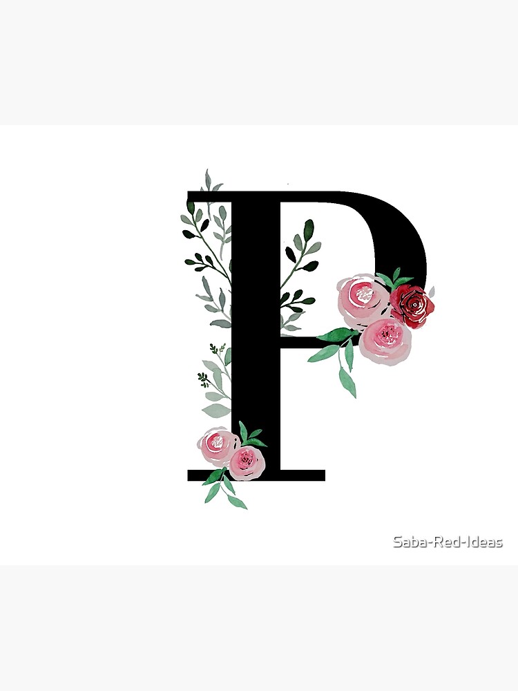 Póster «Letra P Iniciales monograma floral» de Saba-Red-Ideas | Redbubble