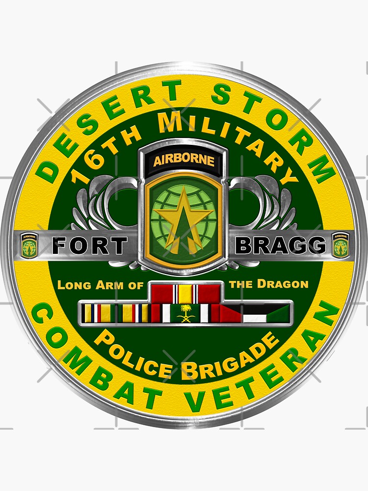 "16th Military Police Brigade Desert Storm Veteran " Sticker for Sale ...