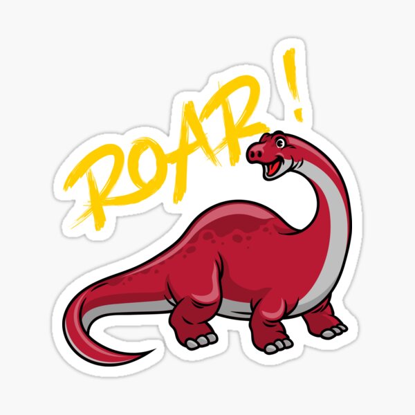 "Red Cute Dinosaur Say Roar " Sticker for Sale by Light79 | Redbubble