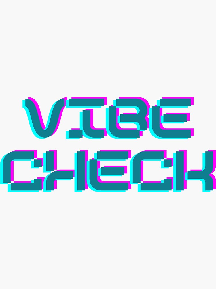 "Y2K Vibe Check Sticker Green Glitch Gamer Typography" Sticker for Sale ...