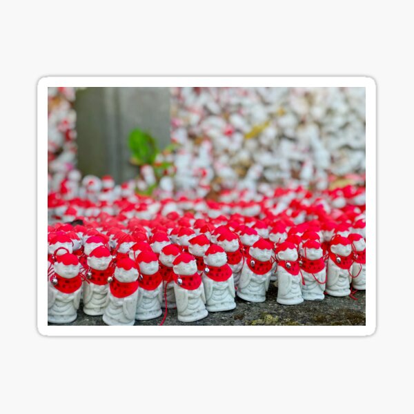 "Tiny Jizo statues at Japanese temple in Chiba, Yokokiriyama" Sticker ...