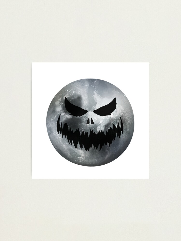 "Scary Halloween Moon Face" Photographic Print for Sale by Leader1990 ...