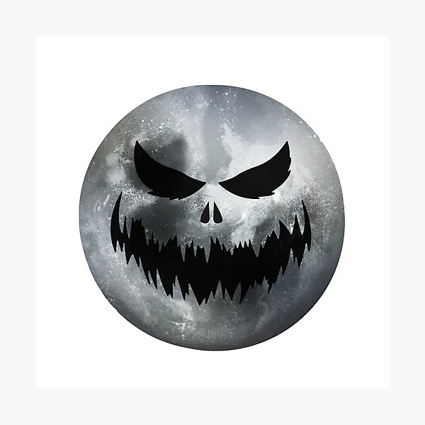 "Scary Halloween Moon Face" Photographic Print for Sale by Leader1990 ...