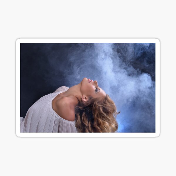"Girl in smoke" Sticker by dmjeckov | Redbubble