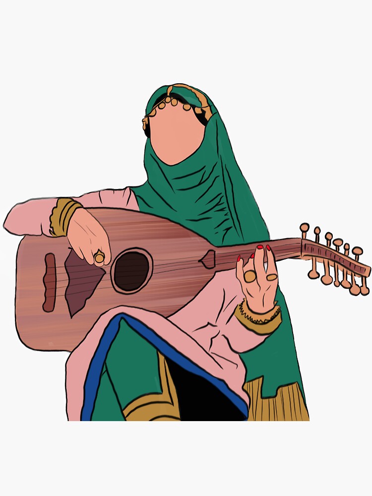 "Omani girl - traditional - Oud" Sticker for Sale by LamiazArt | Redbubble