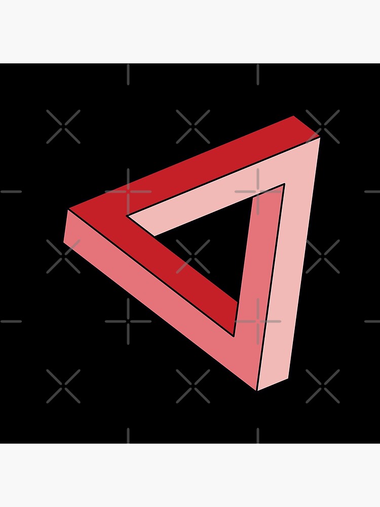 "Red Impossible Triangle Optical Illusion" Poster for Sale by ...