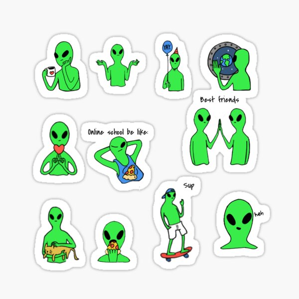 "Aliens" Sticker for Sale by VibinPoodle | Redbubble