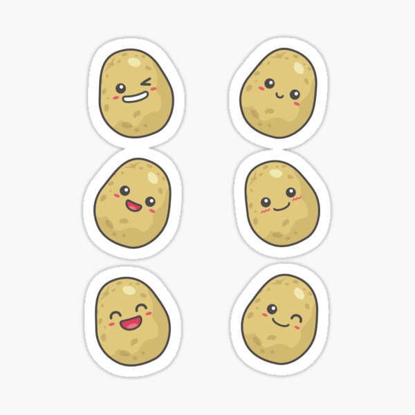 "Potato Sticker Pack,Cute Spud Potato,6 Potatp Emojis,Potato Lovers ...
