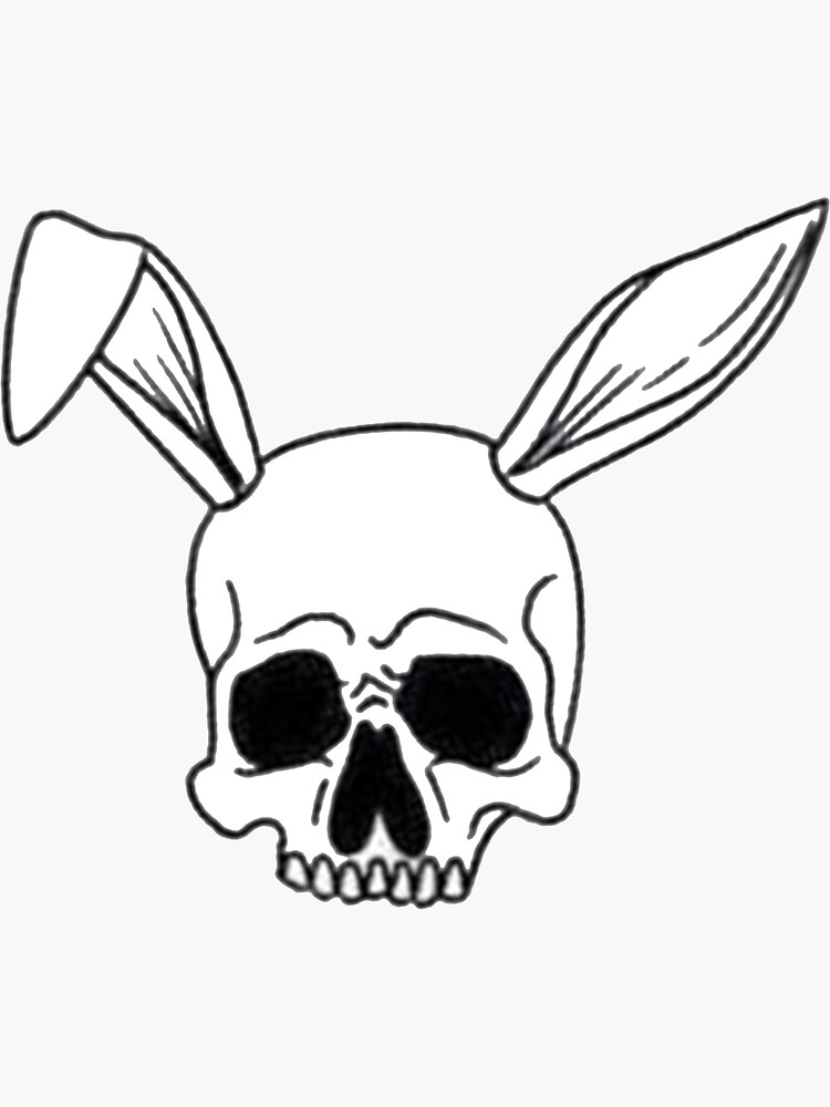 "Skull Bunny Ears" Sticker for Sale by mitzmitz | Redbubble