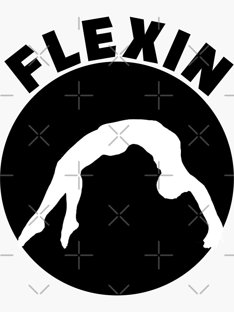 "Gymnastics Backbend Flexin Funny Logo" Sticker for Sale by JakeRhodes ...
