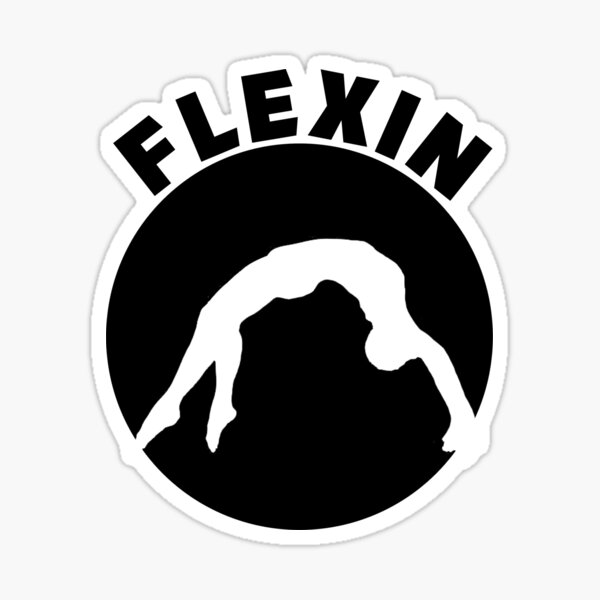 "Gymnastics Backbend Flexin Funny Logo" Sticker for Sale by JakeRhodes ...