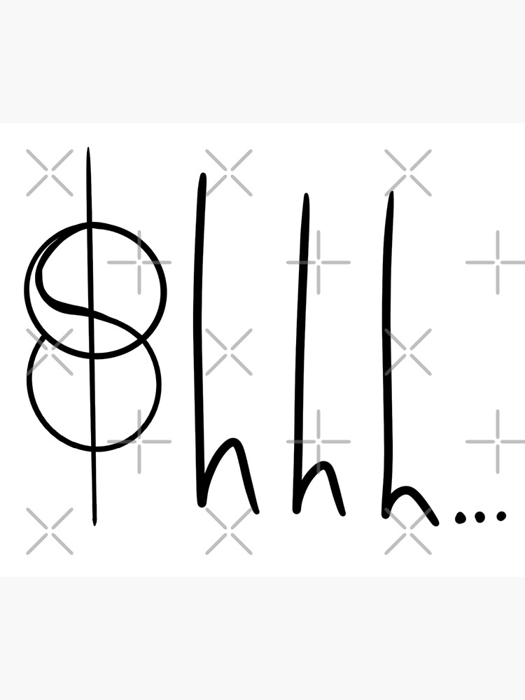 Póster «Icono de símbolo de desplazamiento "Shh" escrito a mano» de ...