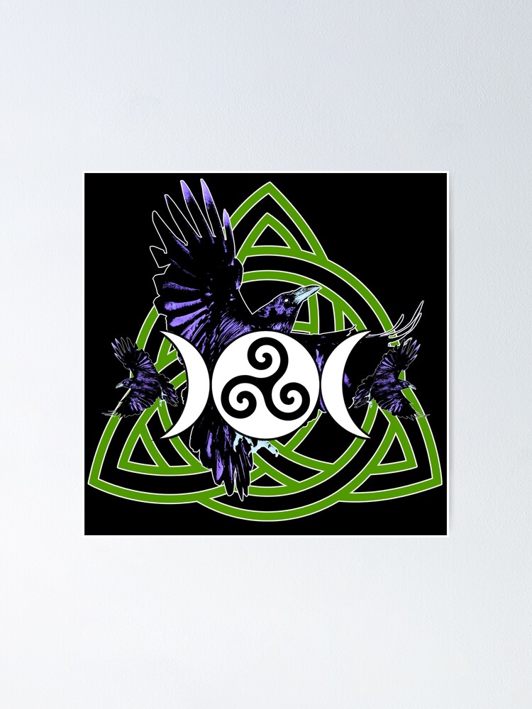 "The Morrigan Triple Goddess Raven - Witches Triple Moon with Triquetra ...