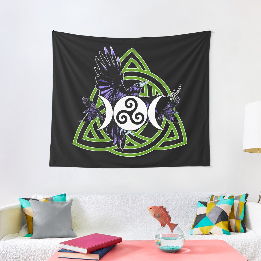 "The Morrigan Triple Goddess Raven - Witches Triple Moon with Triquetra ...