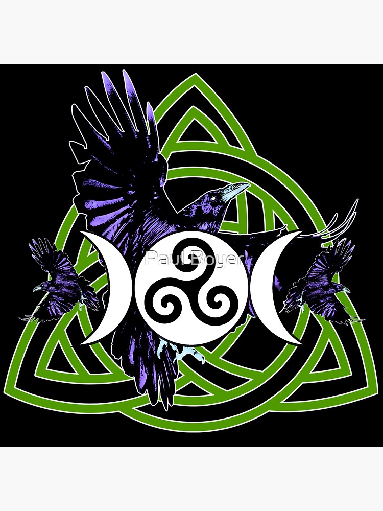 "The Morrigan Triple Goddess Raven - Witches Triple Moon with Triquetra ...