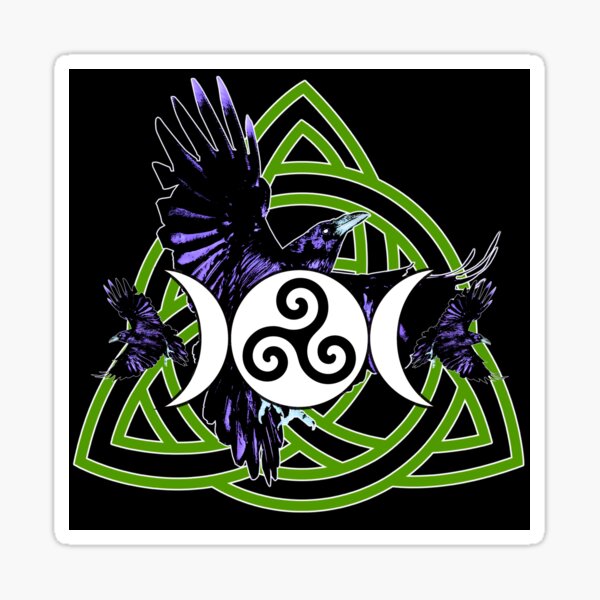 "The Morrigan Triple Goddess Raven - Witches Triple Moon with Triquetra ...