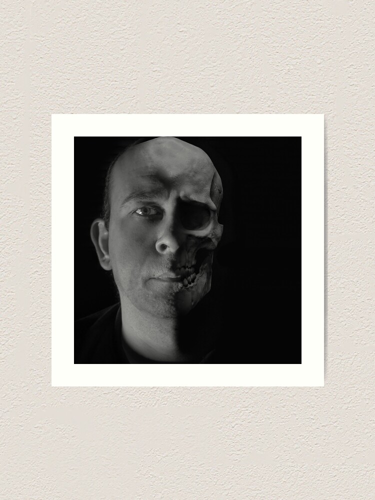 "Gothic self portrait with human skeleton" Art Print by mmaders | Redbubble