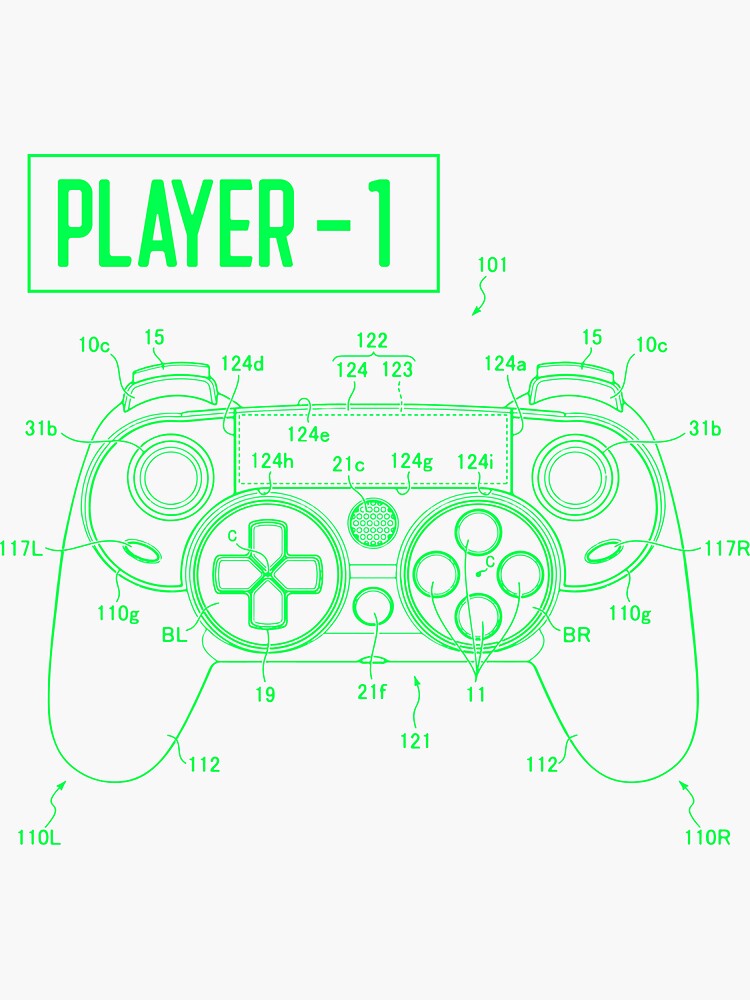"Videogame Player 1 Controller" Sticker for Sale by RD2-Designs | Redbubble