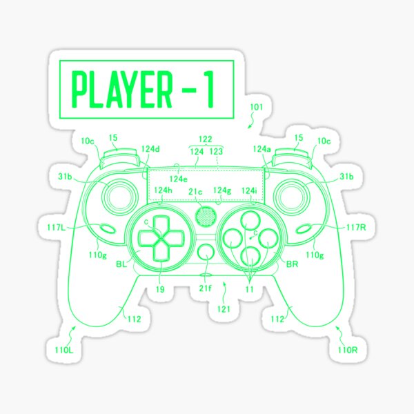 "Videogame Player 1 Controller" Sticker for Sale by RD2-Designs | Redbubble