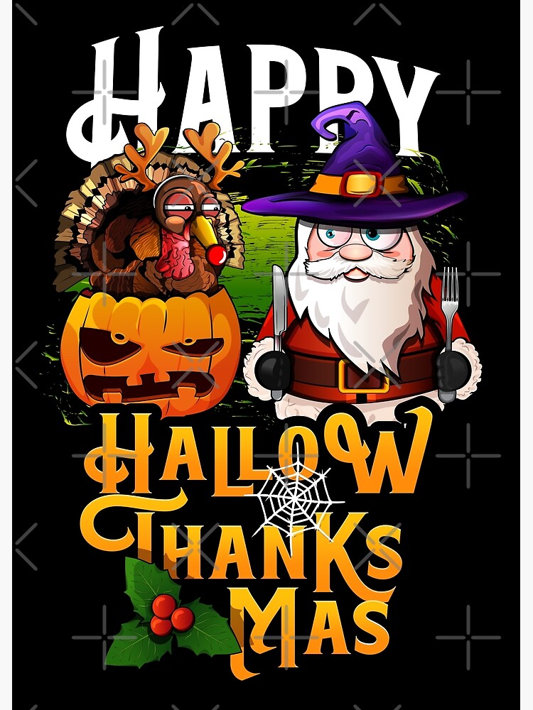 Póster «Happy Hallowthanksmas - Diseño de ilustración de Acción de ...