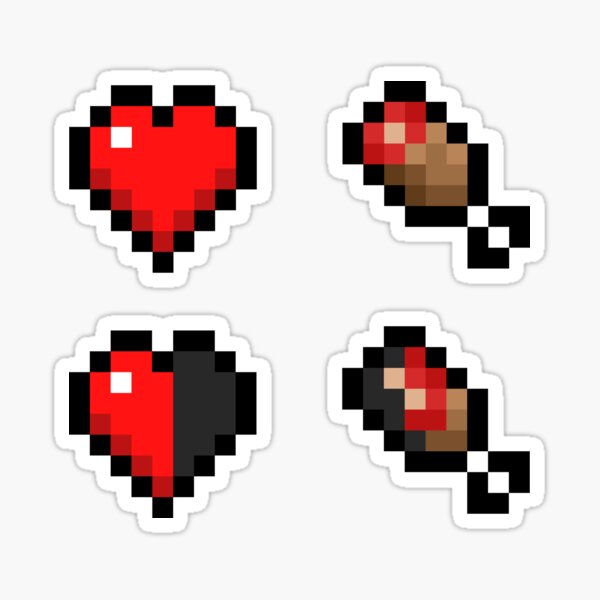"Minecraft Health and Hunger Bar" Sticker for Sale by MaehemDesigns ...