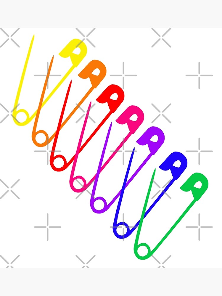 "Rainbow Safety Pins" Poster by Thelittlelord | Redbubble