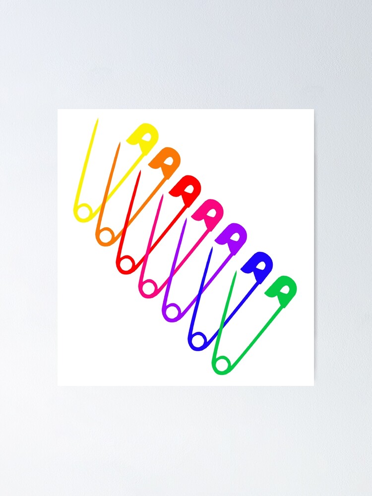 "Rainbow Safety Pins" Poster by Thelittlelord | Redbubble