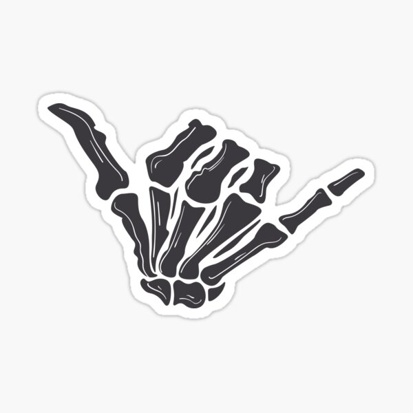 "Skeleton Hand Signs - Hang Loose" Sticker for Sale by Orangegrph ...