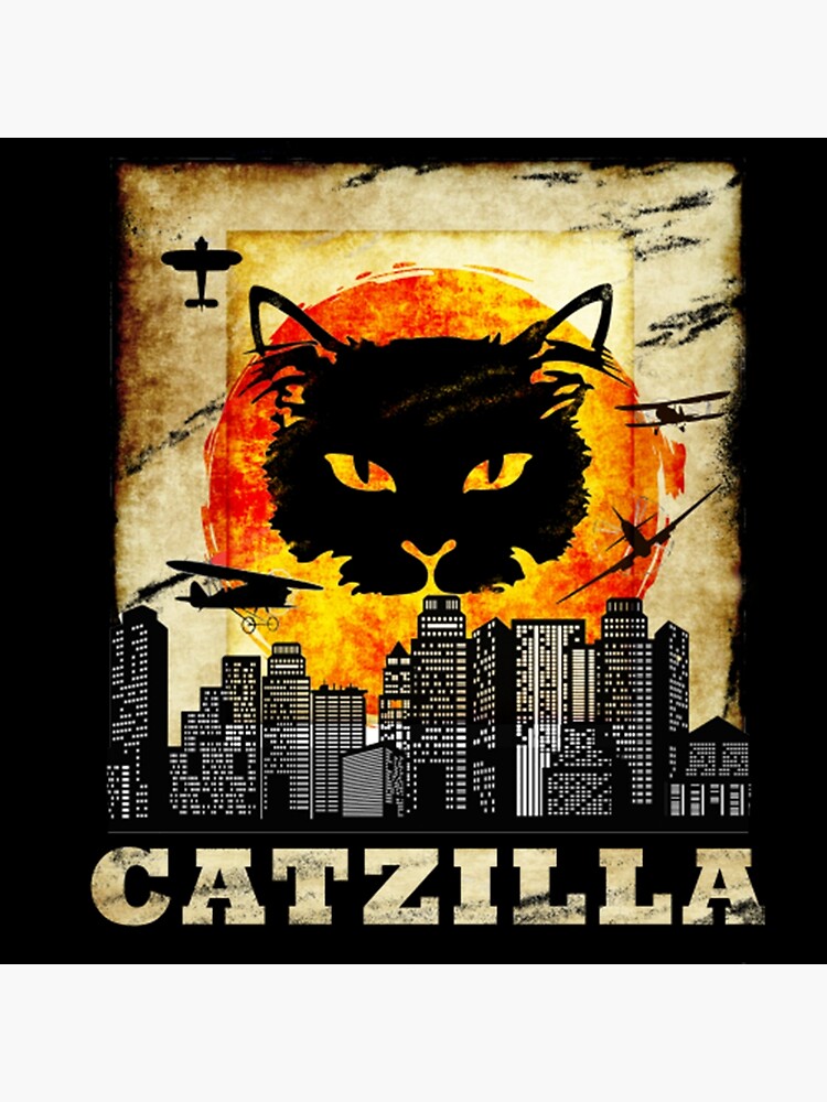 Vintage Catzilla, Catzilla, Black cat, Cats Catzilla, Cat lover Premium ...