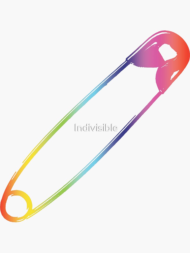 "Safety Pin Solidarity - rainbow safety pins" Sticker for Sale by ...