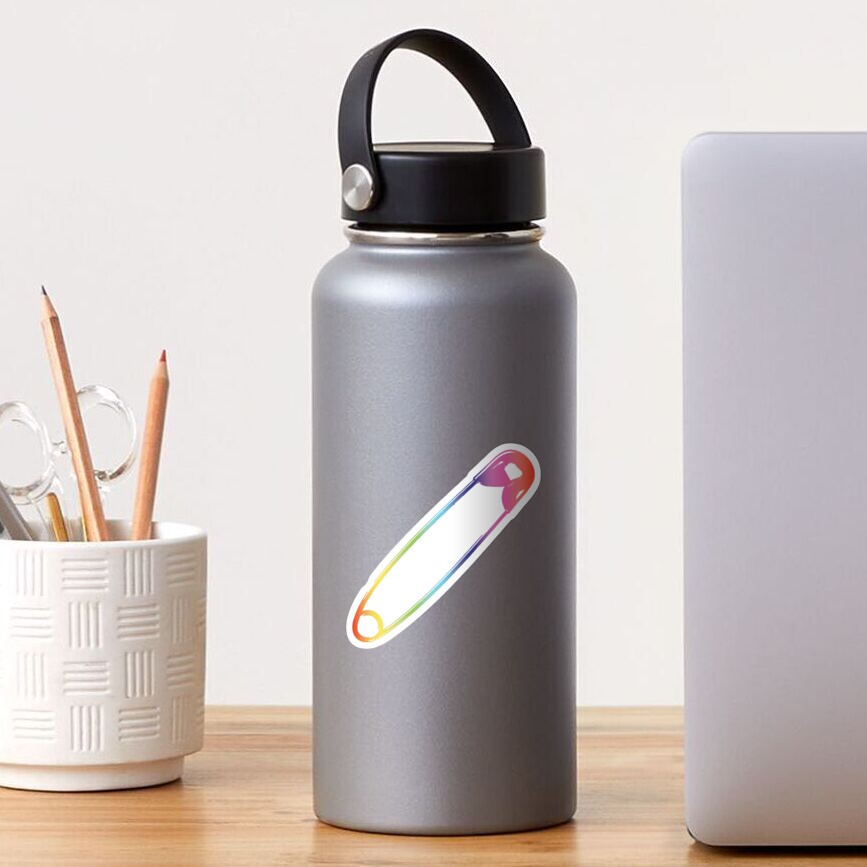 "Safety Pin Solidarity - rainbow safety pins" Sticker for Sale by ...