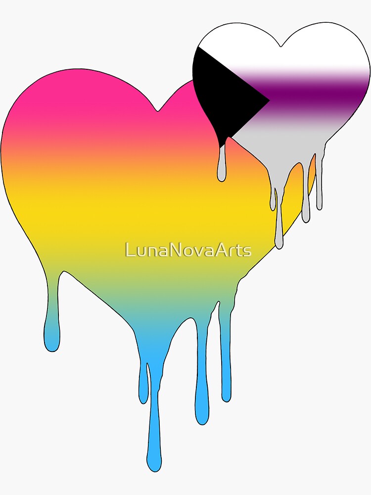 "panromantic/demisexual bleeding hearts" Sticker by LunaNovaArts ...