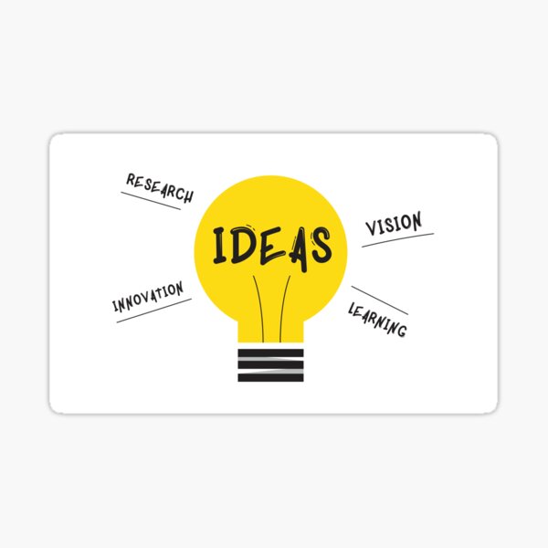 "Illustration of light bulb ideas." Sticker by world51 | Redbubble