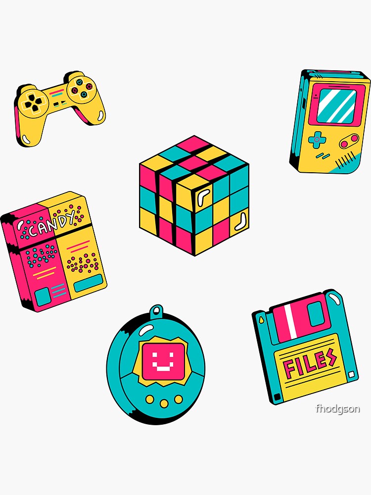 "Retro game time" Sticker for Sale by fhodgson | Redbubble