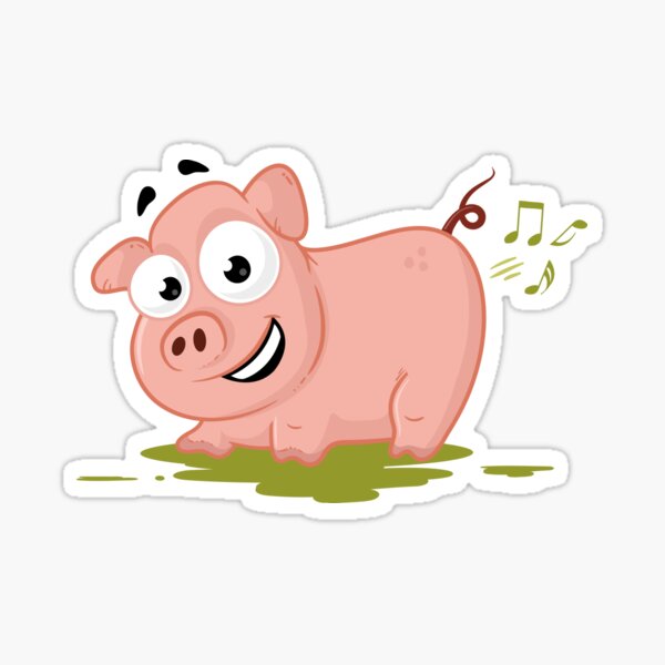 Pig Farting Stickers | Redbubble